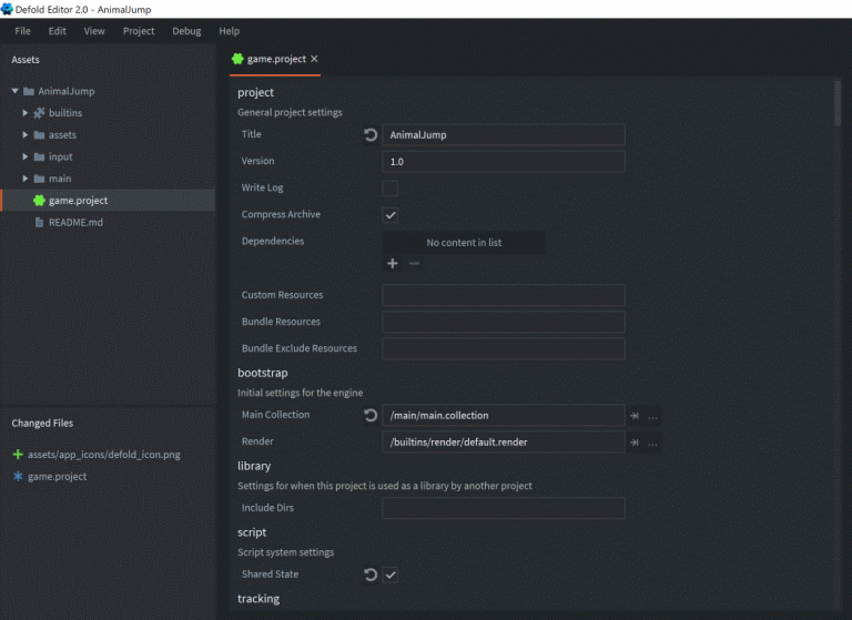 【Defold】最初に行うプロジェクトの各種設定 – KAZUPON研究室